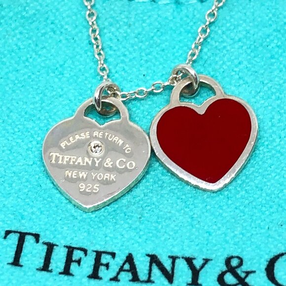 Tiffany & Co. | Jewelry | Tiffany Co Return Rtt Red Double Heart Tag ...